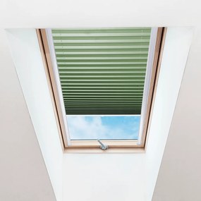 Roleta Plisé na střešní okna, Průsvitná, Tmavě zelená, P 019 , 20 x 60 cm