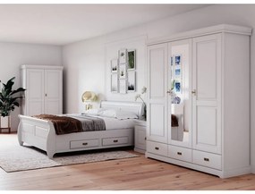 Massive home | Postel z bílého borovicového dřeva Toscania 140 cm