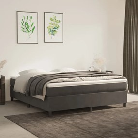 Box spring postel s matrací tmavě šedá 160x200 cm samet,  3144688