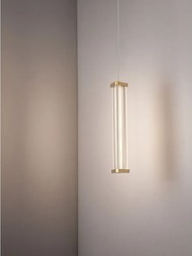 Kovové LED stmívatelné závěsné svítidlo v matně zlaté barvě se stínidlem z akrylového skla ø 6 cm Pheme – Nova Luce