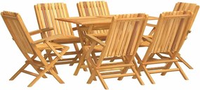 7dílný zahradní jídelní set masivní teakové dřevo 3155006