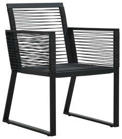Zahradní židle 2 ks černé PVC ratan - Default Title