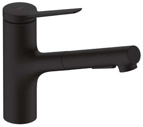 Hansgrohe Zesis M33 - Dřezová baterie 150, s výsuvnou sprškou, matná černá 74800670