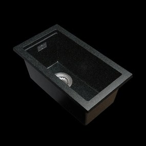 Gamma Decor 2850, 1-komorový granitový dřez 280x500x207 mm, černá se zlatými body, GMA-ZLE000177