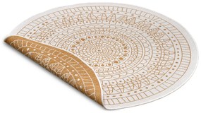 Hanse Home, Kusový koberec Twin-Wendeteppiche 105797 Ochre kruh – na ven i na doma, 140x140 (průměr) kruh, žlutá, chodba / předsíň