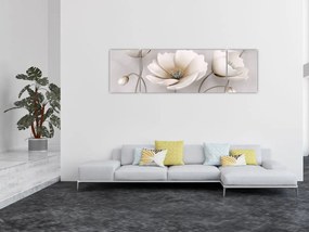 Obraz bílých květin (170x50 cm)