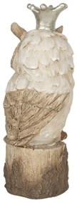 Dekorativní soška sovy se zlatou korunkou – 12x9x25 cm