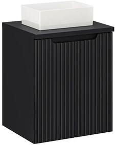 Závěsná skříňka Nova Black Gaja II s deskou a umyvadlem 50 cm černá