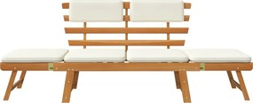 vidaXL Zahradní lavice s poduškami 2 v 1 190 cm masivní akáciové dřevo [316832]