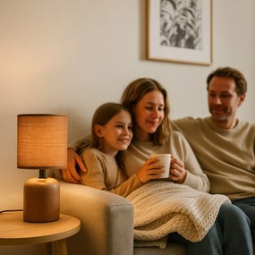 Rabalux Hnědá stolní lampa Daphni pro žárovku E14 74054