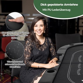 Costway Skládací pokerový stůl pro 8 hráče s držáky nápojů