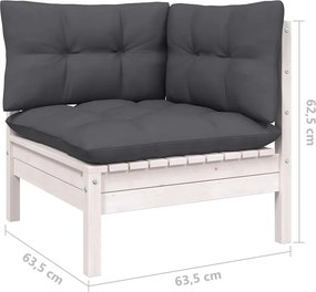 5dílná zahradní sedací souprava s poduškami bílá borovice 3096383