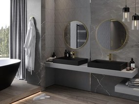 Mexen Loft, kulaté koupelnové zrcadlo 70 cm, barva rámu zlatá lesklá, 9850-070-070-000-50