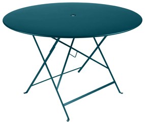 OnaDnes -20% Modrý kovový skládací stůl Fermob Bistro Ø 117 cm