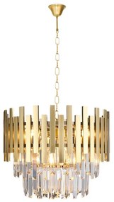 Lustr Aspen, 1x křišťálové/zlaté kovové stínítko, (fi 45cm), g