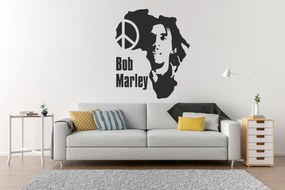 Lepy.cz Samolepka na zeď Bob Marley Velikost (šířka x výška): 90x108cm, Barevná varianta: Tmavě šedivá
