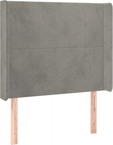 Box spring postel s matrací a LED světle šedá 90x190 cm samet 3139415