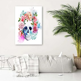 Gario Obraz na plátně Malovaná lebka v květinách Rozměry: 40 x 60 cm