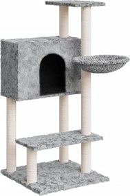 Škrabadlo pro kočky se sisalovými sloupky světle šedé 108,5 cm 171598