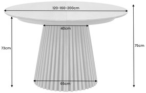 Roztahovací jídelní stůl Wadeline 120-160-200 cm přírodní dub