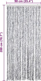Závěs proti hmyzu bílošedý 90 x 200 cm Chenille 315133