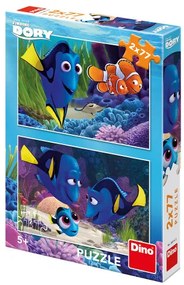 Dino Toys Puzzle Hledá se Dory, 2x77 dílků