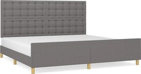 Rám postele bez matrace tmavě šedý 200 x 200 cm textil 3125406
