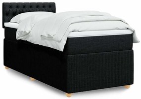 Box spring postel s matrací černá 90x200 cm textil 3289648