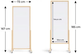 Mobilní tabule 73 x 167 cm ALLboards NATURAL VERT1565_NAT
