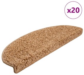 Schodové rohože 20 ks 65 x 21 x 4 cm béžové, půlkulaté, velké 3365847
