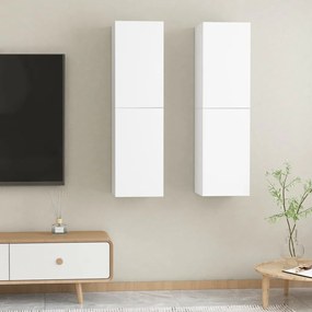TV stolky 2 ks bílé 30,5x30x110 cm kompozitní dřevo