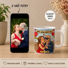 Personalizovaný hrnek z vlastní fotky pro partnery – Komiksový styl