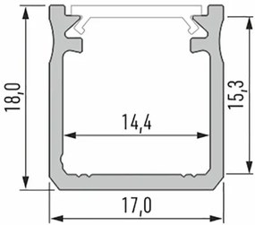 Led-Labs LED profil LUMINES typ Y černý elox 1m
