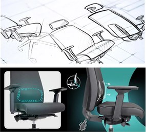 Ergonomická kancelářská židle MOSH Elite T3 Pro černá