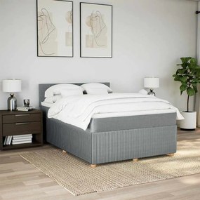Box spring postel s matrací světle šedá 160 x 200 cm textil 3289807