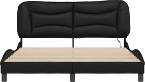 Rám postele s LED bez matrace Hvar černý 160 x 200 cm 3213941
