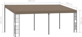 Altán ke zdi 6 x 3 m taupe textil 312262
