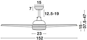 Stropní ventilátor Flow 15.2 bílé s dálkovým ovládáním