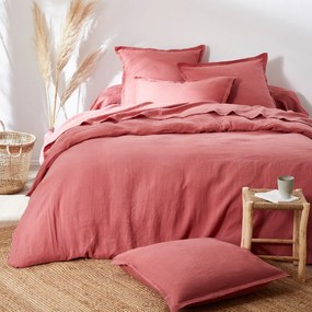Blancheporte Jednobarevné ložní prádlo, ze lnu v prané úpravě růžové dřevo povlak na přikrývku 240x220cm