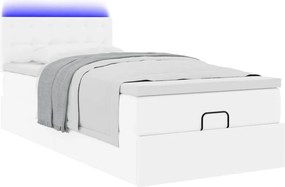 Osmanský rám postele s matrací čistě bílý 80x200cm umělá kůže 3312123