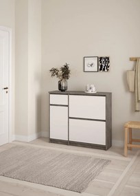 FALCO Botník Simplicity 206 beton/bílý lesk