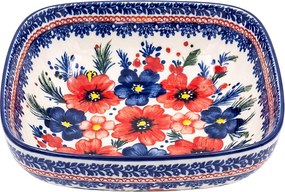 Keramická hranatá mísa s květy Blooming Blue – 15*15*5 cm