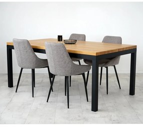 Jídelní stůl s masivní dubovou deskou Klasik 1700 x 900 mm