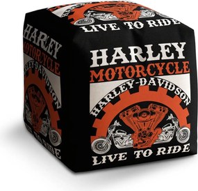 Sablio Taburet Cube Harley-Davidson Live to ride - 60x60x60 cm