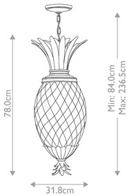 Hinkley HK-PLANT4-P-PZ - Lustr na řetězu PLANTATION 4xE14/40W/230V bronzová