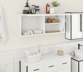 vidaXL Koupelnová nástěnná skříňka 100x25x40 cm kompozitní dřevo [860109] Barva: Bílá