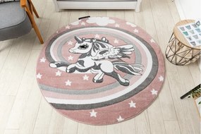 Dywany Łuszczów Dětský kusový koberec Petit Pony pink kruh - 160x160 (průměr) kruh cm