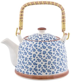 Konvička se sítkem modrá kvítka - 18*14*12 cm / 0,7L