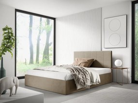 Eka Čalouněná postel SMART 160x200 cm Barva látky Trinity: Černá (Trinity 2316), Úložný prostor: Bez úložného prostoru