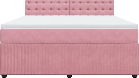 Box spring postel s matrací růžová 180x200 cm samet 3290123